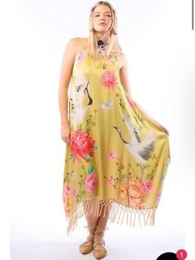 Aratta | Dresses | Aratta Green Floral Slip Dress The Legend Of The ...